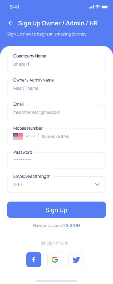 Maan HRM Flutter App UI Kit (Android & iOS) by Acnoo | CodeCanyon